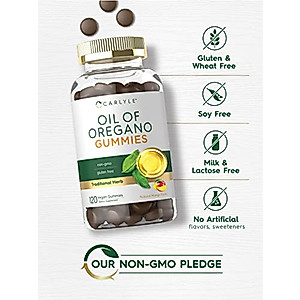 Carlyle Oregano Oil Gummies | 3000mg | 120 Count | Natural Mango Flavor | Vegan, Non-GMO, and Gluten Free Extract Formula | Traditional Herb Supplement