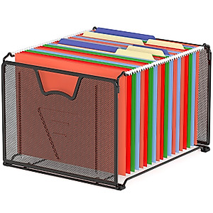 SimpleHouseware Mesh Hanging File Organizer, Black