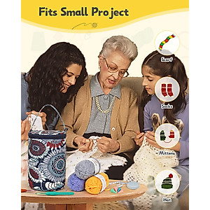 Coopay Mini Yarn Holders, Portable Yarn Storage Bag for Crocheting Project, Yarn Storage Knitting Bag and Crochet Tote, Store Skein Ball, Needles Accessories, Crochet Gifts