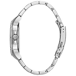 Bulova Men's Classic Dress 6-Hand Multi-Function Day/Date Quartz Watch, Black Patterned Dial, 43mm