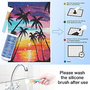 VansyLife Updated Diamond Painting Sealer 2 Pack 500ML with Silicone Brush, 5D Diamond Painting Glue Accessories Permanent Hold & Shine Effect for Diamond Painting and Jigsaw Puzzles (17.6 OZ)