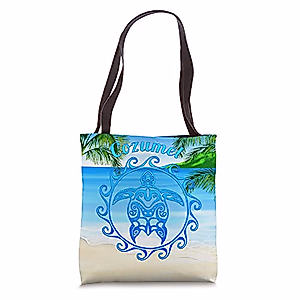 Tribal Maori Polynesian Sea Turtle Cozumel Mexico Vacation Tote Bag