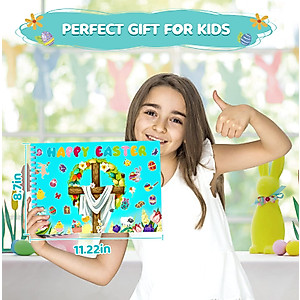 Lionoble Easter Coloring Book for Kids, Easter Gifts Easter Basket Stuffer for Toddler, Big Paint Activity Books with Sticker(15 Scenes& 750+ Stickers), Easter Crafts for Kids 1-3, 4-8 Ages