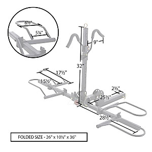 ELEVATE OUTDOOR Hitch Platform Rack for E-Bikes and Fat Tire Bikes - 2 Bike