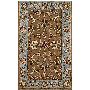 SAFAVIEH Heritage Collection Accent Rug - 2'3" x 4', Brown & Blue, Handmade Traditional Oriental Wool, Ideal for High Traffic Areas in Entryway, Living Room, Bedroom (HG812A)