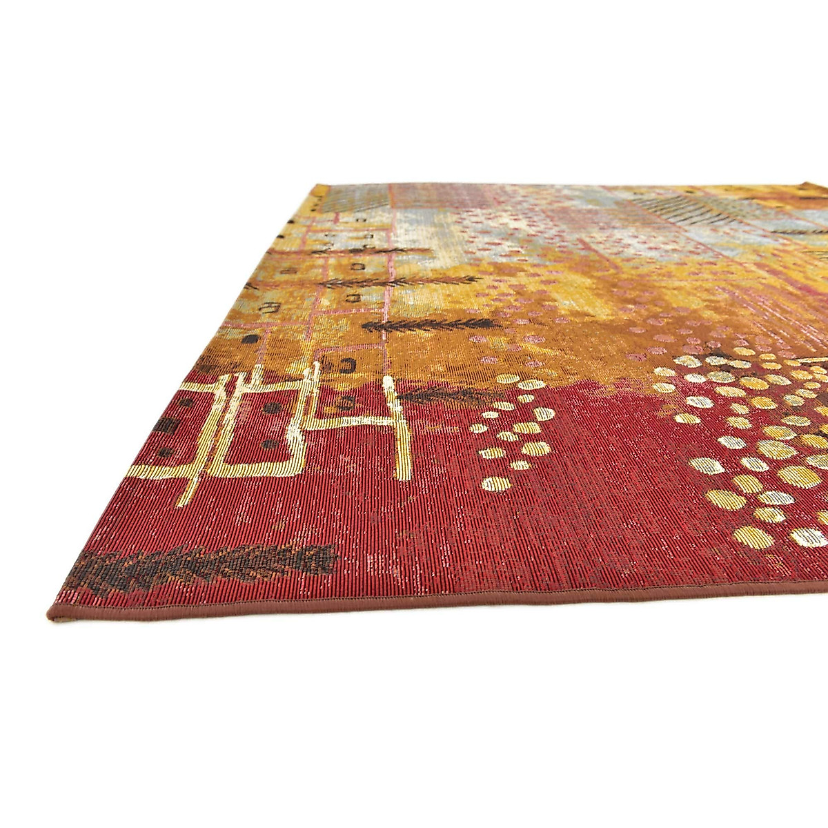 Unique Loom Outdoor Modern Collection Area Rug - Pine (5' 4" Square, Multi/ Brown)