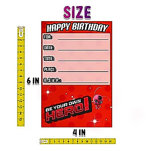PC 10 Miraculous LadyBug Invitation Cards - Invite the Magic of LadyBug to Your Event!