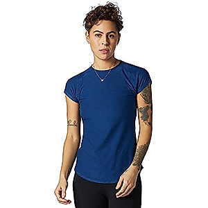 New Balance Women's Transform Perfect Short Sleeve 20, Captain Blue Heather, Medium