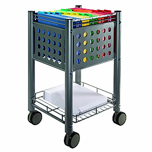 Vertiflex Mobile Sidekick File Cart, 13.75 x 15.5 x 26.25 Inches, Matte Gray (VF52002)