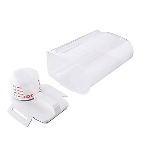 Eaarliyam Rice Storage Container, Rice Container Bin with Pour Spout and Measuring Cup Plastic Clear 2KG Cereal Food Airtight Keeper Dispenser for Home Kitchen