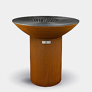 Arteflame Classic 40" Grill with High Round Base. Wood/Charcoal Grill, Griddle, Fire Pit