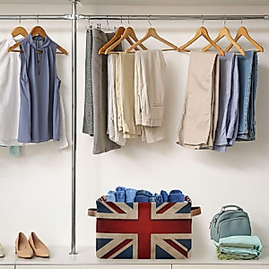 ALAZA British Flag Retro Foldable Storage Box Storage Basket Organizer Bins with Handles for Shelf Closet Living Room Bedroom Home Office 1 Pack