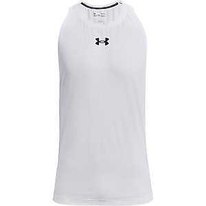 Under Armour Men's Baseline Cotton Tank , White (100)/Black, Medium