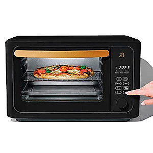 Beautiful 6 Slice Touchscreen Air Fryer Toaster Oven,by Drew Barrymore (Black Sesame)