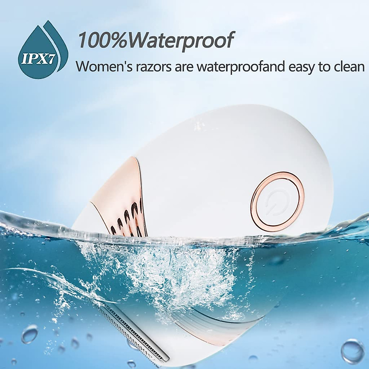 ASOONYUM Electric Shaver for Women, Bikini Trimmer, Womens Electric Razor, Facial Hair Removal, Wet Dry Lady Hair Remover for Legs Body Face Underarms and Pubic, Portable USB Rechargeable White