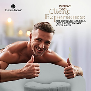 LONDON LINENS Soft Microfiber Massage Table Sheets Set 3 Piece Set - Includes Massage Table Cover, Massage Fitted Sheet, and Massage Face Rest Cover (Stone)