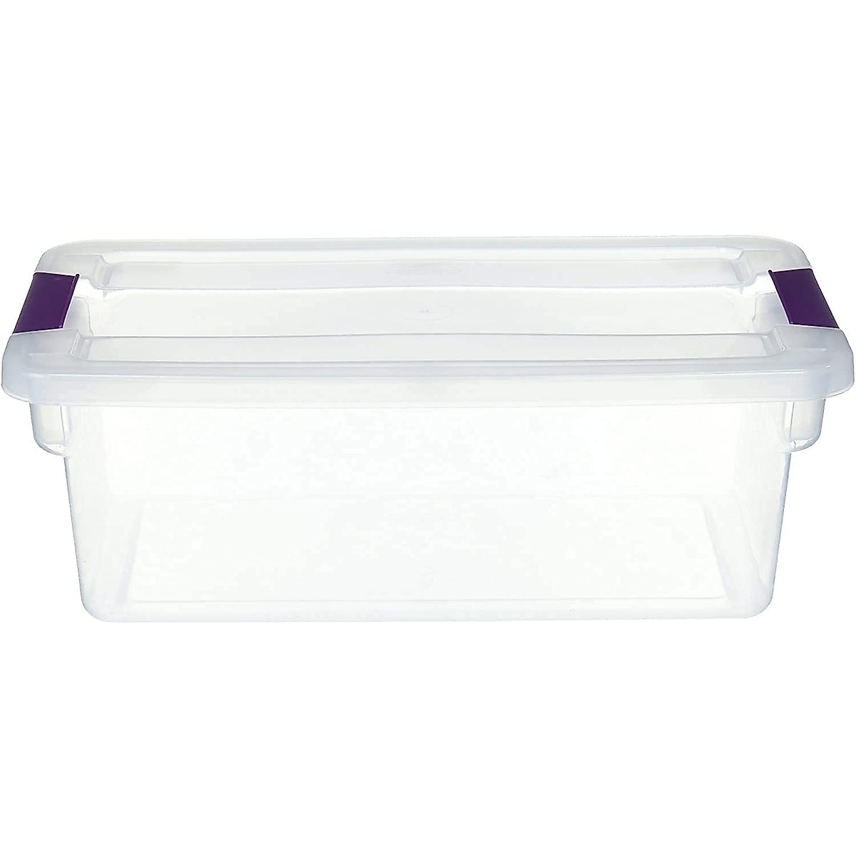 6 Quart (Qt) Clearview Storage Latch Box with Purple Latches