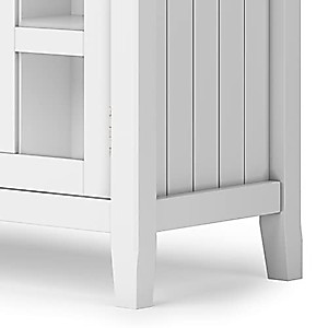 SIMPLIHOME Acadian SOLID WOOD 60 Inch Wide Rustic TV Media Stand in White for TVs up to 65 Inches, For the Living Room and Entertainment Center