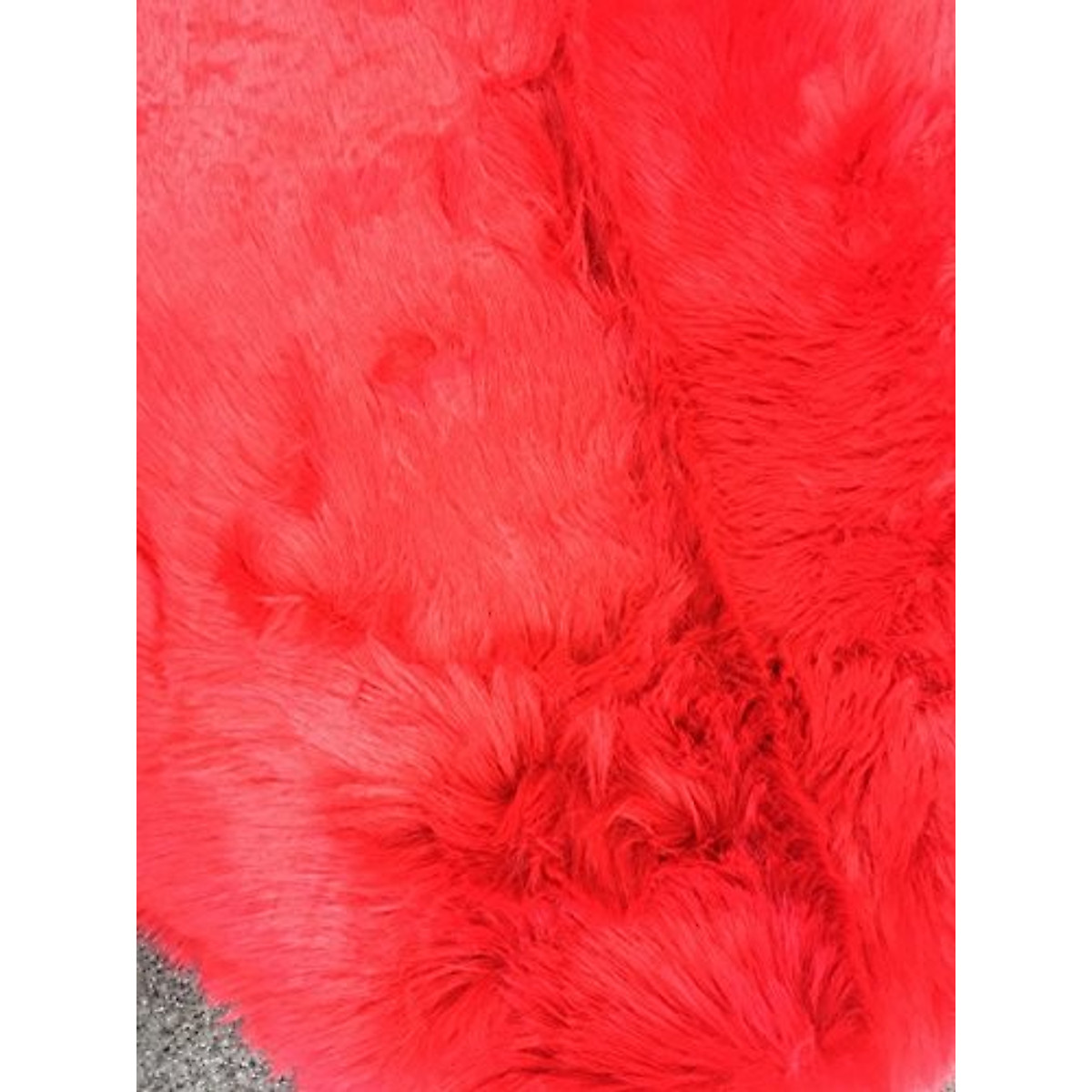 Deluxe Soft Faux Sheepskin Chair Cover Seat Pad Shaggy Area Rugs for Bedroom Sofa Floor (5ft x 7ft, Red)