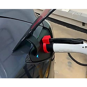 Tesla Model 3/Y Charger Lock for J1772 Adapter (Works with Non Flange Adapter, Not Work with Model S/X) (Red)[2PACK]