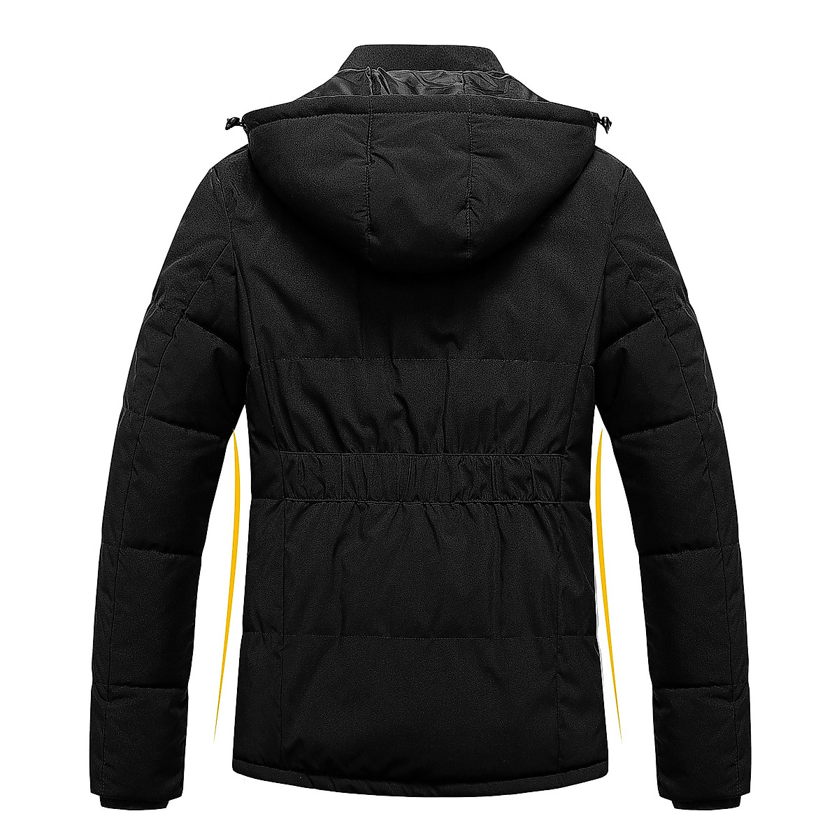 Pursky Women's Teen Lightweight Short Winter Hooded Coat Waterproof Warm Puffer Jacket Parka Black M