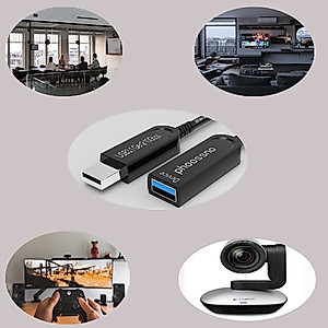 phoossno UL CMP Plenum Rated USB 3.1 Extension Active Optical Cableb10Gbps 50ft Compatible with Microsoft Azure Logitech and Polycom Camera Xbox Printer Touch Screen Kinect Oculus VR Intel RealSense