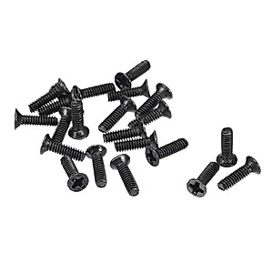 uxcell M2 x 7mm Phillips Screw Fastener Black for Laptop PC TV Fan Switch 150pcs