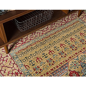 Unique Loom Palace Collection Area Rug - Saray (2' x 3' 1" Rectangle, Light Blue/ Red)