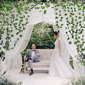 JPSOR 24pcs Fake Vines Fake Ivy Leaves Artificial Ivy, Ivy Garland Greenery Vines for Bedroom Decor Aesthetic Silk Ivy Vines for Room Wall Home Decoration