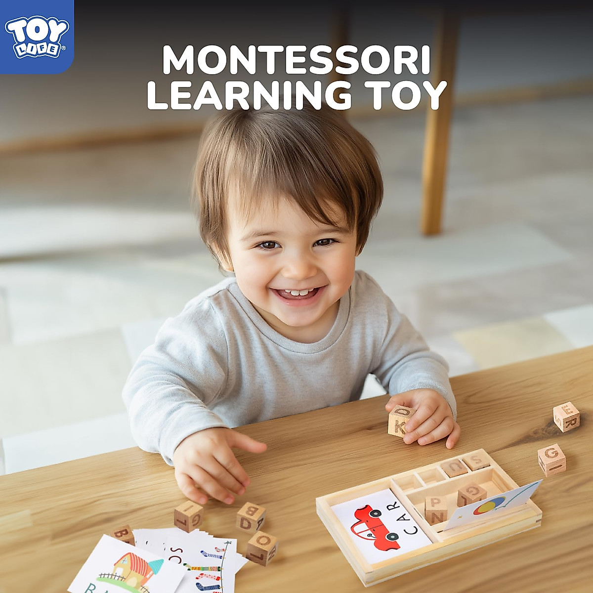 TOY Life Montessori Toys for 3-5 Year Old, Baby Alphabet Sight Words Flash Cards for Toddler, Reading Spelling Games, CVC Words for Kindergarten Preschool Learning & Education Activities Toys for Kids