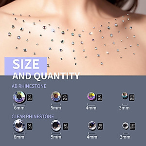 Teenitor Face Gems Makeup Face Rhinestone Self Adhesive Gems Stickers for Face, 650PCS Face Jewels Festival Makeup Eye Jewels Stick On Rhinestone for Face, Hair, Body, Eye
