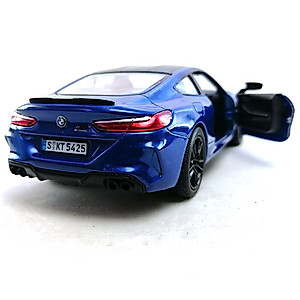 KiNSMART BMW M8 Competition Coupe Blue 5" 1:38 Scale Pullback Action Die Cast Metal Model Toy Race Car