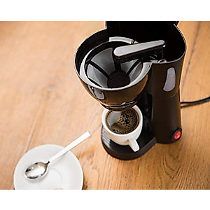 Mixpresso Mini Compact Drip coffee Maker With Brewing Basket, Black Small Coffee Pot, One Cup Brew, Gift For Men And Women (10.5oz)