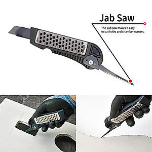 109TOOLs Drywall 4 in 1 Multi Knife Drywall Multi Tool Drywall Rasp Plaster Planer Jab Saw Tape Measure Hook 18mm SK-2 with High Durability Blade Best Premium utility knife
