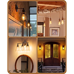 EDISHINE 6 Pack Vintage LED Edison Bulbs 8W Equivalent 60W, ST64 Dimmable Led Light Bulbs, 700LM 2200K Amber Warm Light E26, Decorative Antique LED Filament Bulbs for Home and Commercial, UL Listed
