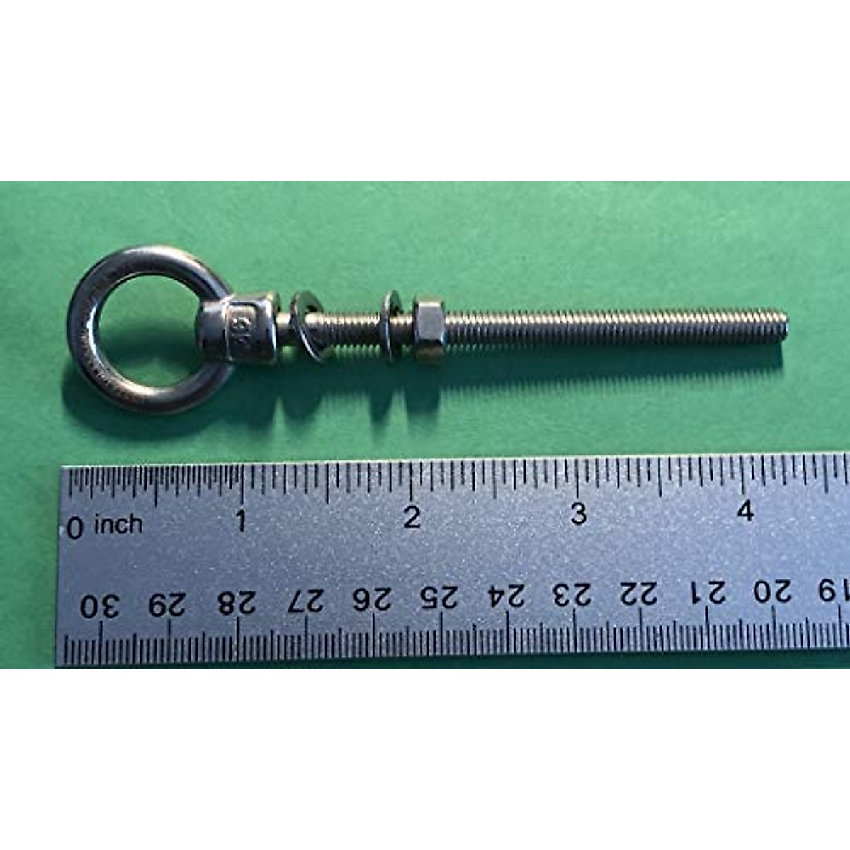US STAINLESS 2 Pieces Stainless Steel 316 (Shape Type 307) M6 Lifting Eye Bolt 6mm x 80mm Marine Grade