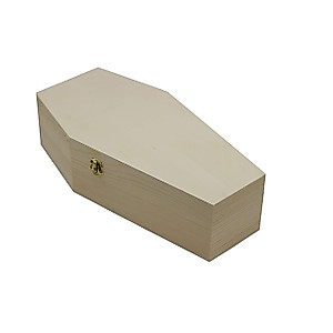 Creative Hobbies Large 12 Inch Halloween Coffin Box, Fillable Hinged Box for Halloween Décor, Party Favor, Goth, Decoration, Coffin Ring Box, Pet Casket