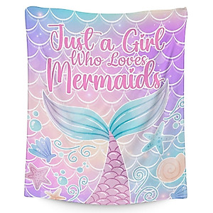 Mermaid Tail Blanket - Soft, Fuzzy & Warm - 60"x80" Twin Size Blanket for Bed, Couch & Living Room - Colorful Cute Throw Gifts for Girls