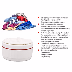 Washing Machine Ultrasonic Turbine Washing Machine Portable Washer Machine Ultrasonic Washer Portable Washing Machine for Travelling Business Trip Camping 27W