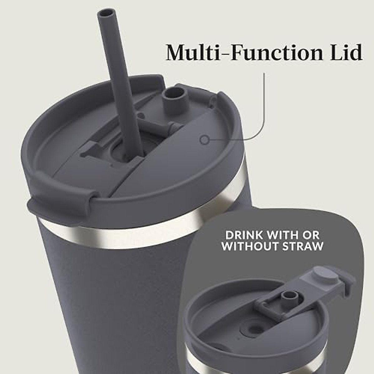 Contigo Streeterville 40oz Tumbler, Stainless Steel Vacuum Insulated, Leak-Proof, Cold for 29 Hours, Darkstone