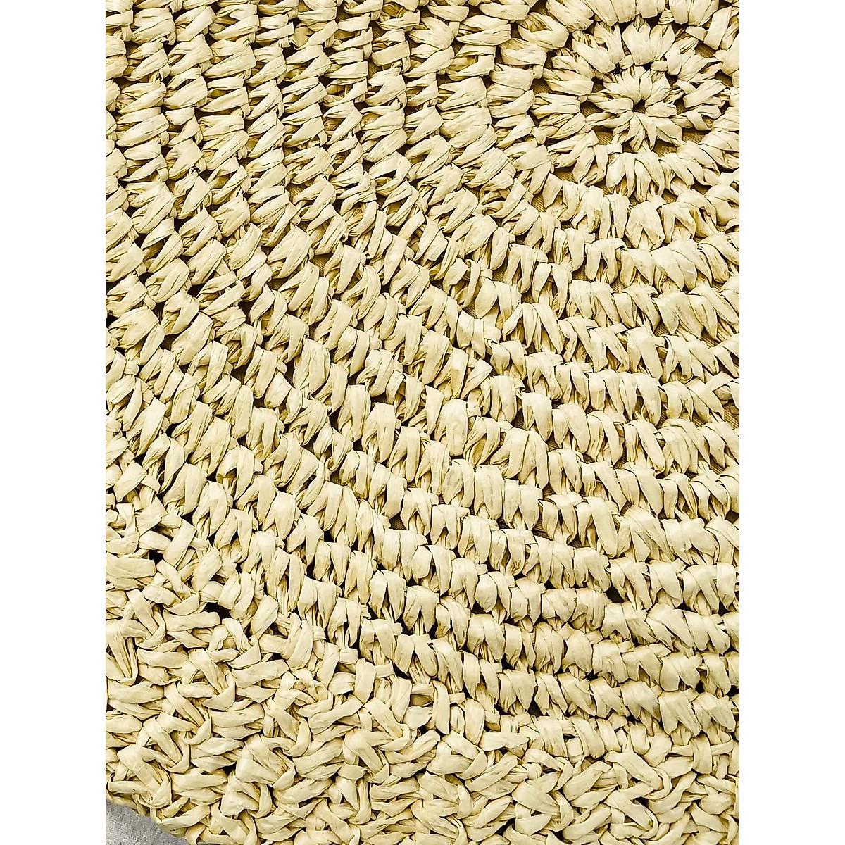 Seamido Straw Bag Handwoven Beach Bags Corn Straw Tote Woven Shoulder Bag For Women (Beige)
