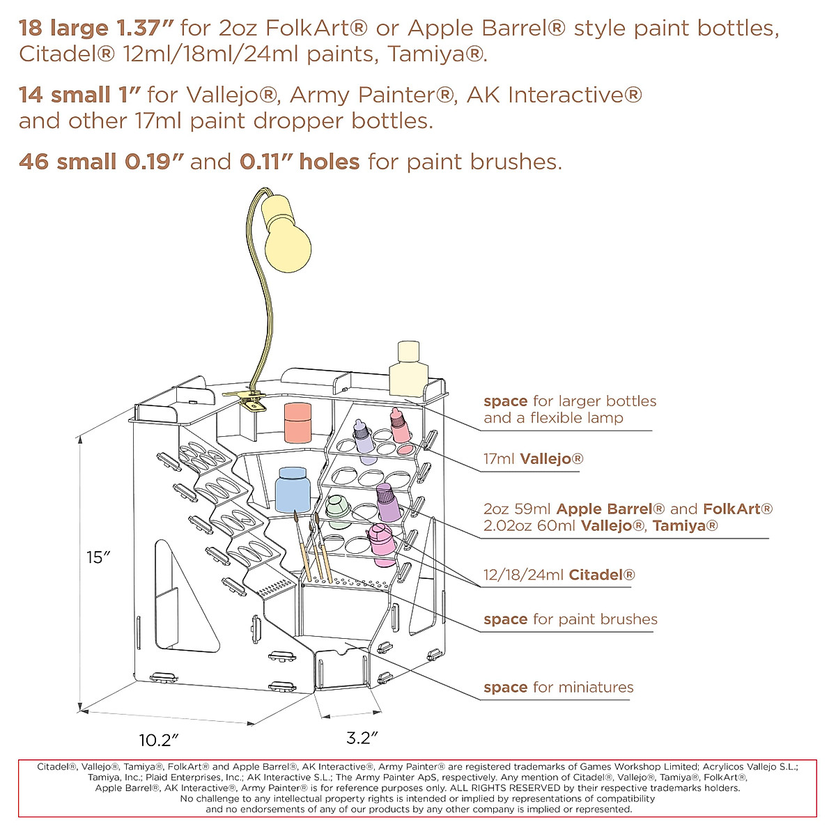 1 Modular + 2 Corner Paint Rack Organizer