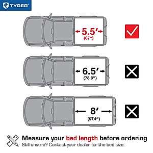Tyger Auto T3 Soft Tri-fold Truck Bed Tonneau Cover Compatible with 2009-2014 Ford F-150 | Fleetside 5.5' (67") Bed | TG-BC3F1019