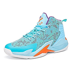 CJSPORX Zapatos de Basketball Breathable Non Slip Outdoor Fashion Sneakers Blue-2 Size 10