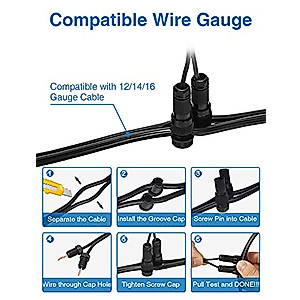 SUNVIE 12W Low Voltage Landscape Lights Waterproof Outdoor In-Ground Lights Shielded LED Well Lights 12V-24V Warm White Landscape Lighting for Pathway Garden Fence Deck, 6 Pack with Wire Connectors