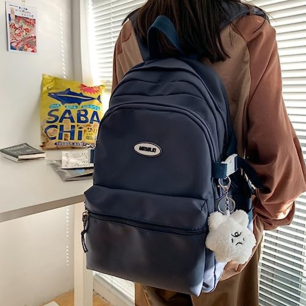 BILIPOPX Kawaii Backpack with Cute Accessories Aesthetic 15.6 Inch Laptop Backpack Pendant (Deep Blue)