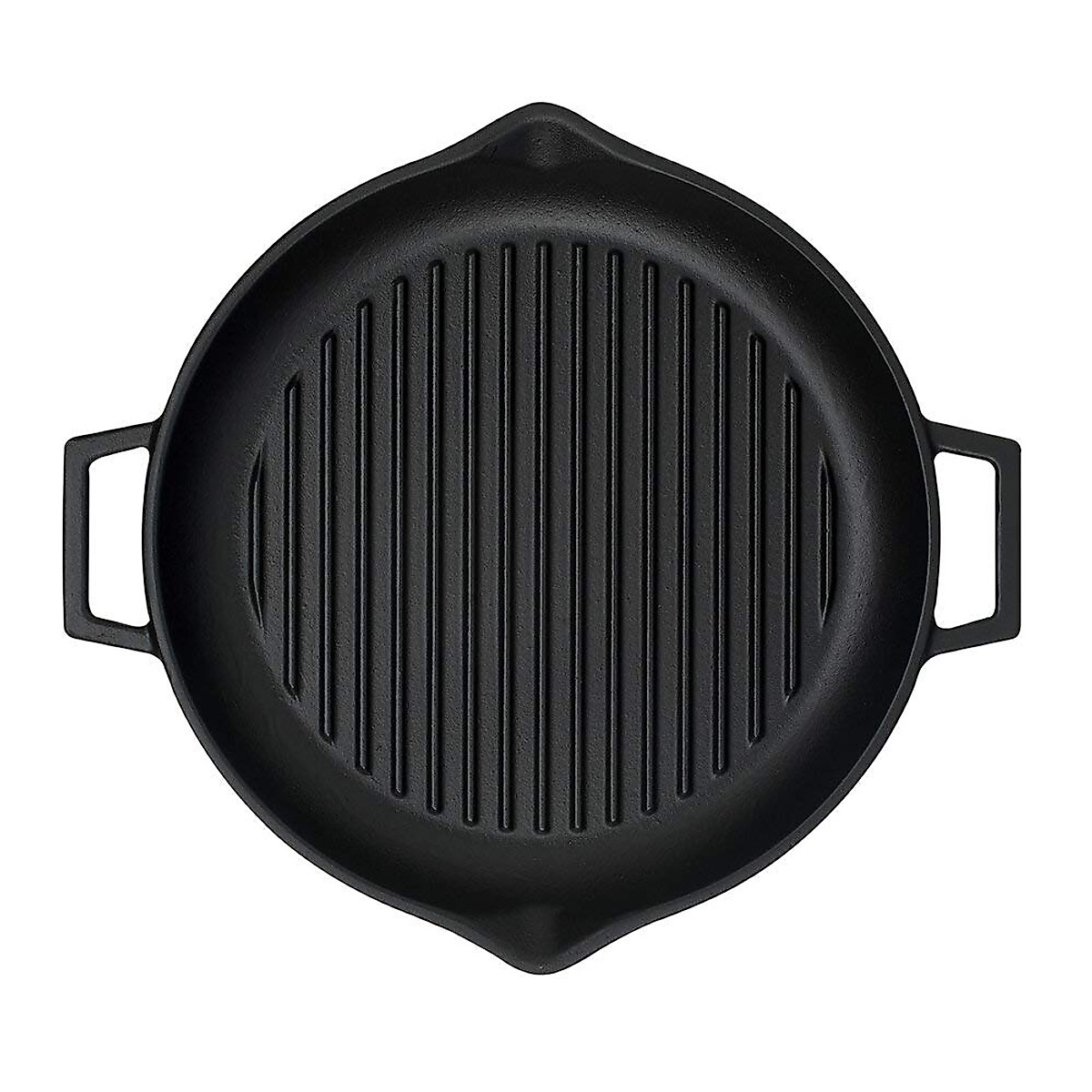 Lava ECO Enameled Cast Iron 12 in. Round Grill Pan, Slate Black