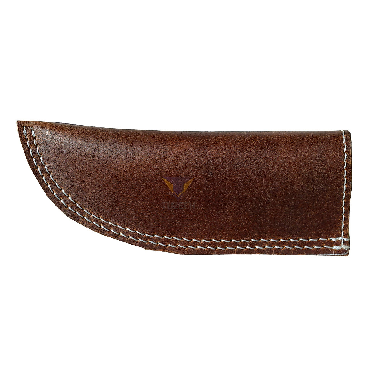 Tuzech Handmade Leather Hot Handle, Panhandle Potholder, Double Layered Stitched, Slides On/Off Easily onto Metal Skillet Grips, Essential Cookware 5.5 X 2 Inches (Brown)