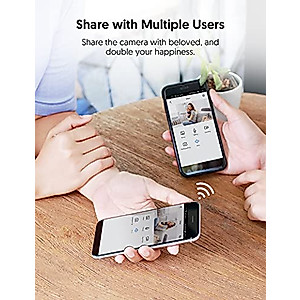 Baby Monitor WiFi Smartphone, 1080P Nanny Cam, Baby Camera Monitor with Motion & Sound Detection, Infrared Night Vision, Two Way Audio, Compatible with Alexa, GNCC C1