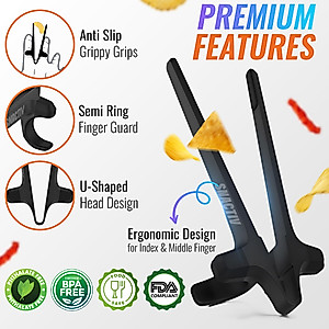 SNACTIV PRO Finger Chopsticks for Gamers - As Seen on Shark Tank! The Official Snacking Tool of the Future - Enjoy Snacks and Chips with Ease - Innovative Gaming Snacking Solution - Snack Chopsticks